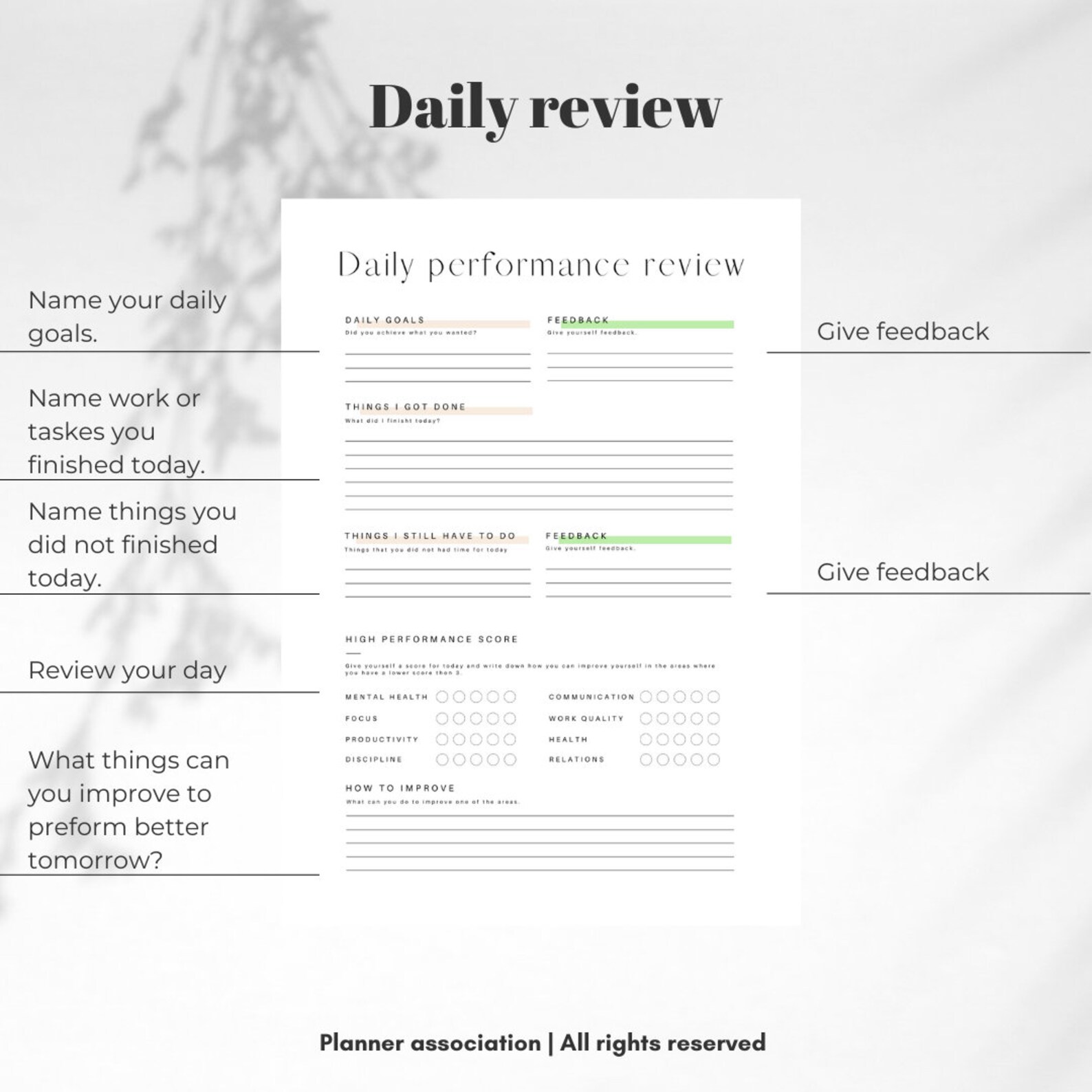 Daily Planner and Daily Reflection Planner Goodnotes - Etsy