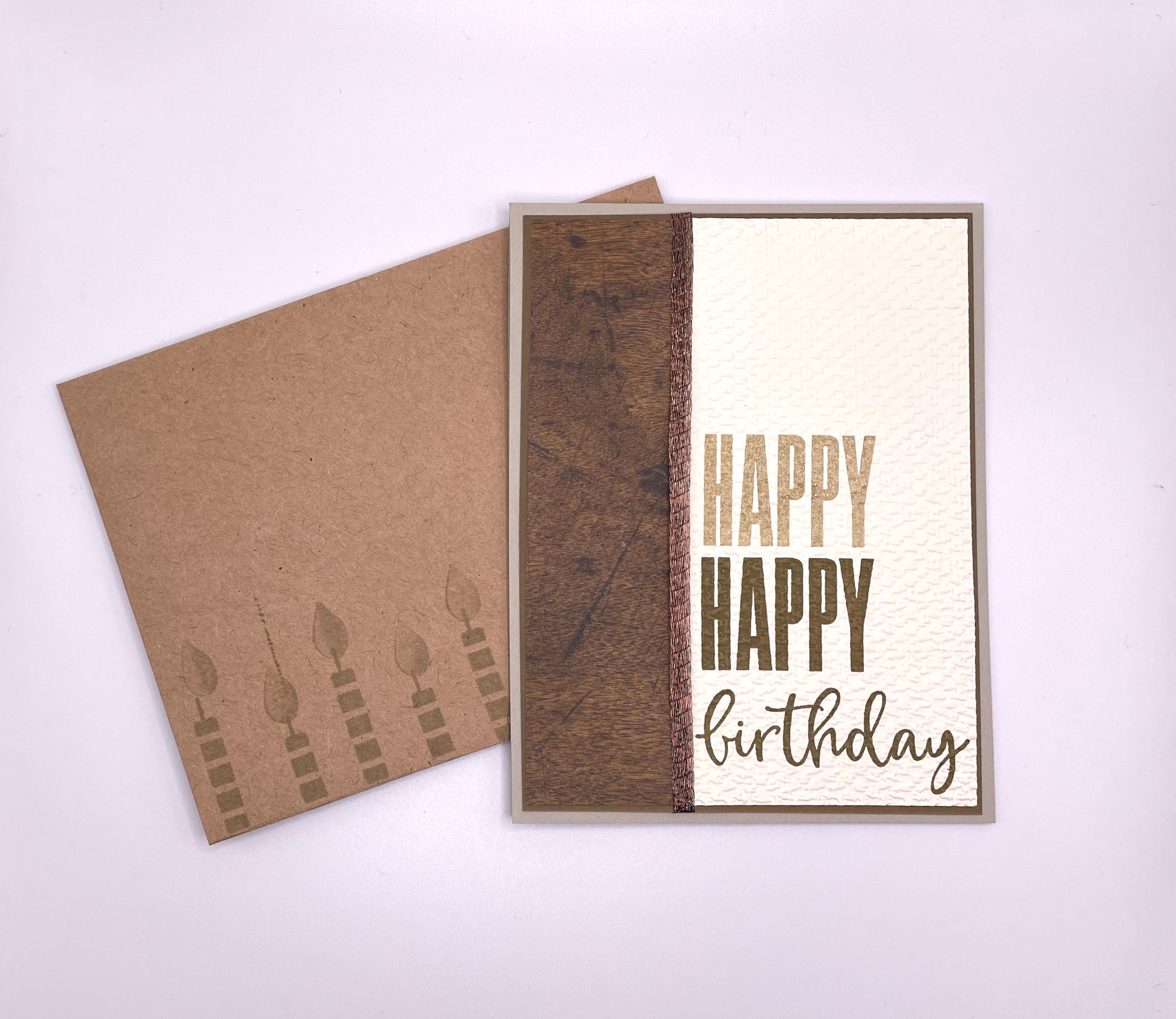 Happy Happy Birthday Masculine Greeting Card Farmhouse Inspired Wood ...