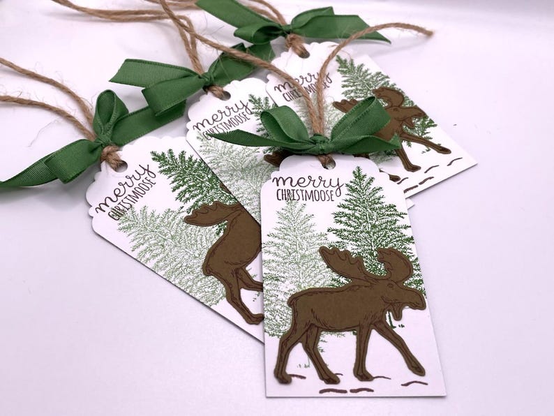 Merry Christmoose Gift Tags Set of 4 Christmas Moose Tags Handmade ...