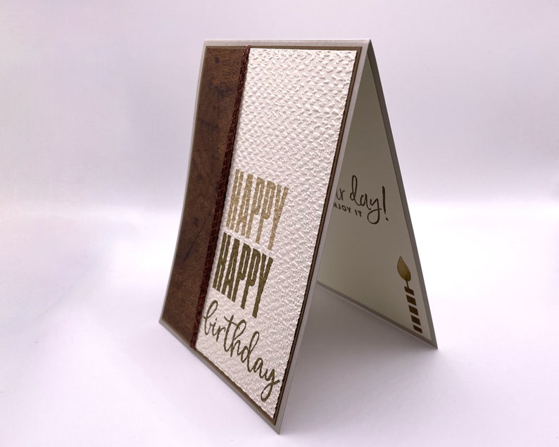 Happy Happy Birthday Masculine Greeting Card Farmhouse Inspired Wood ...