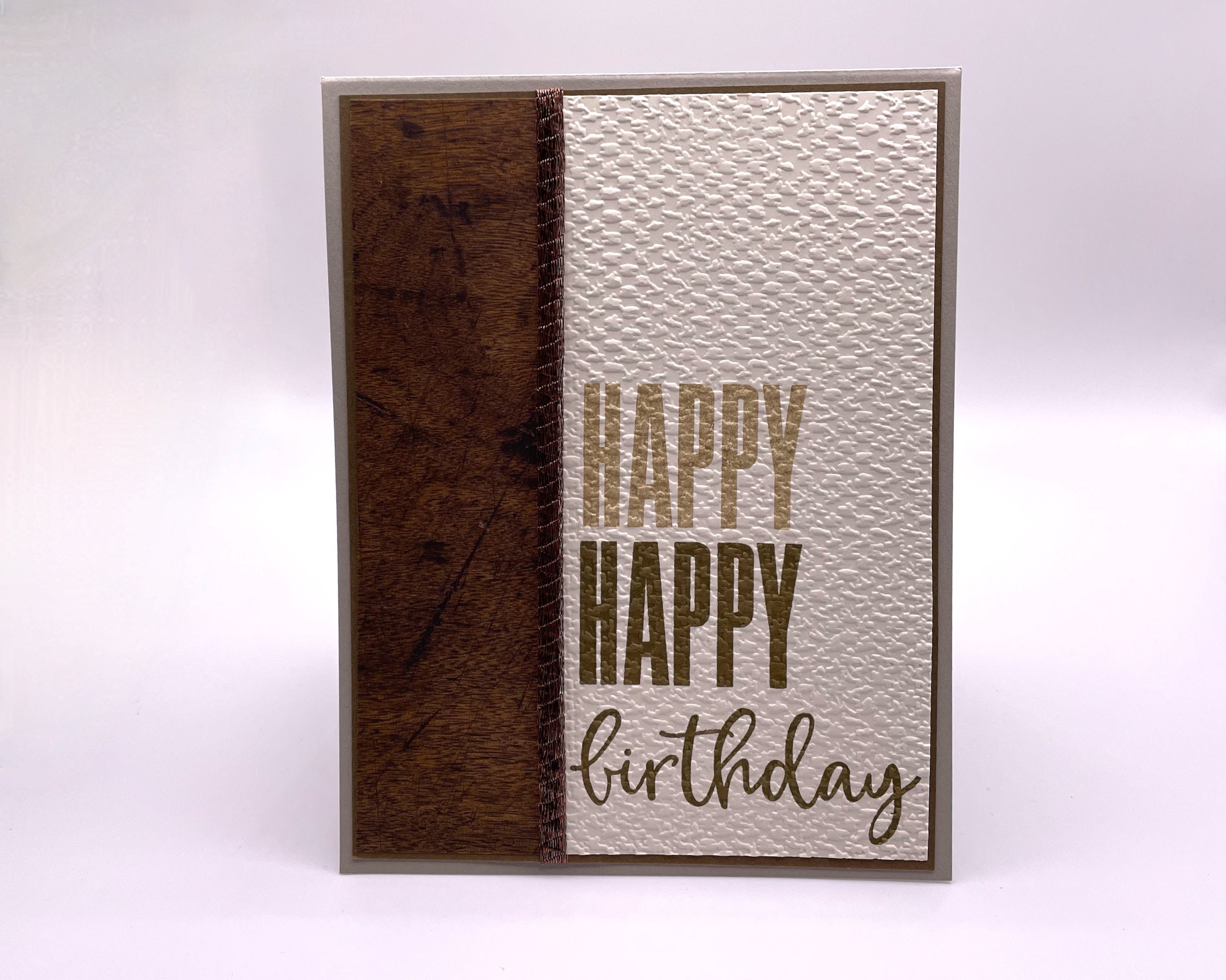 Happy Happy Birthday Masculine Greeting Card Farmhouse Inspired Wood ...