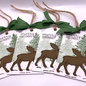 Merry Christmoose Gift Tags Set of 4 Christmas Moose Tags Handmade ...