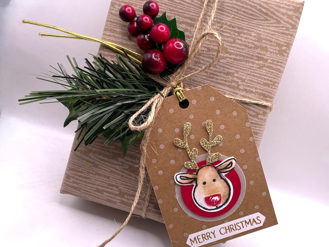 Merry Christmas Reindeer Gift Tags | Set of 4 Reindeer Gift Tags ...
