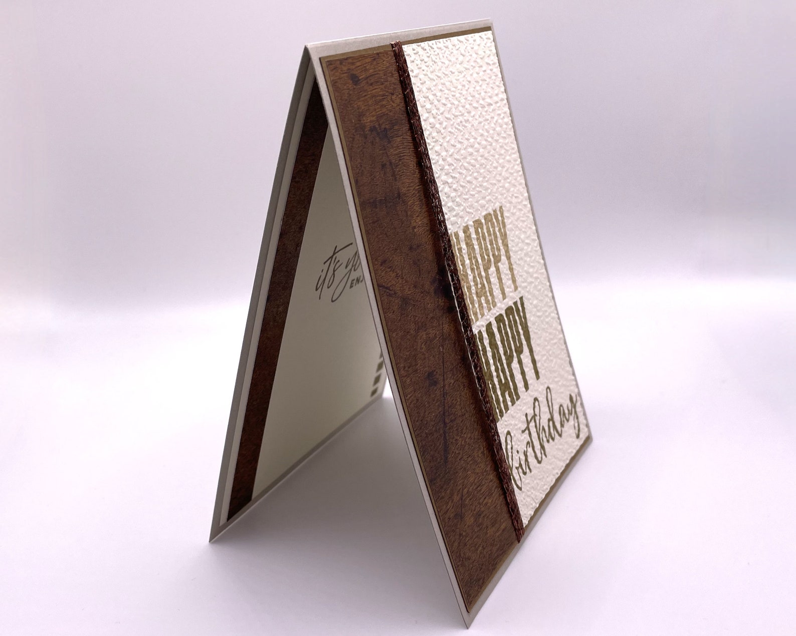 Happy Happy Birthday Masculine Greeting Card Farmhouse Inspired Wood ...