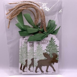 Merry Christmoose Gift Tags Set of 4 Christmas Moose Tags Handmade ...