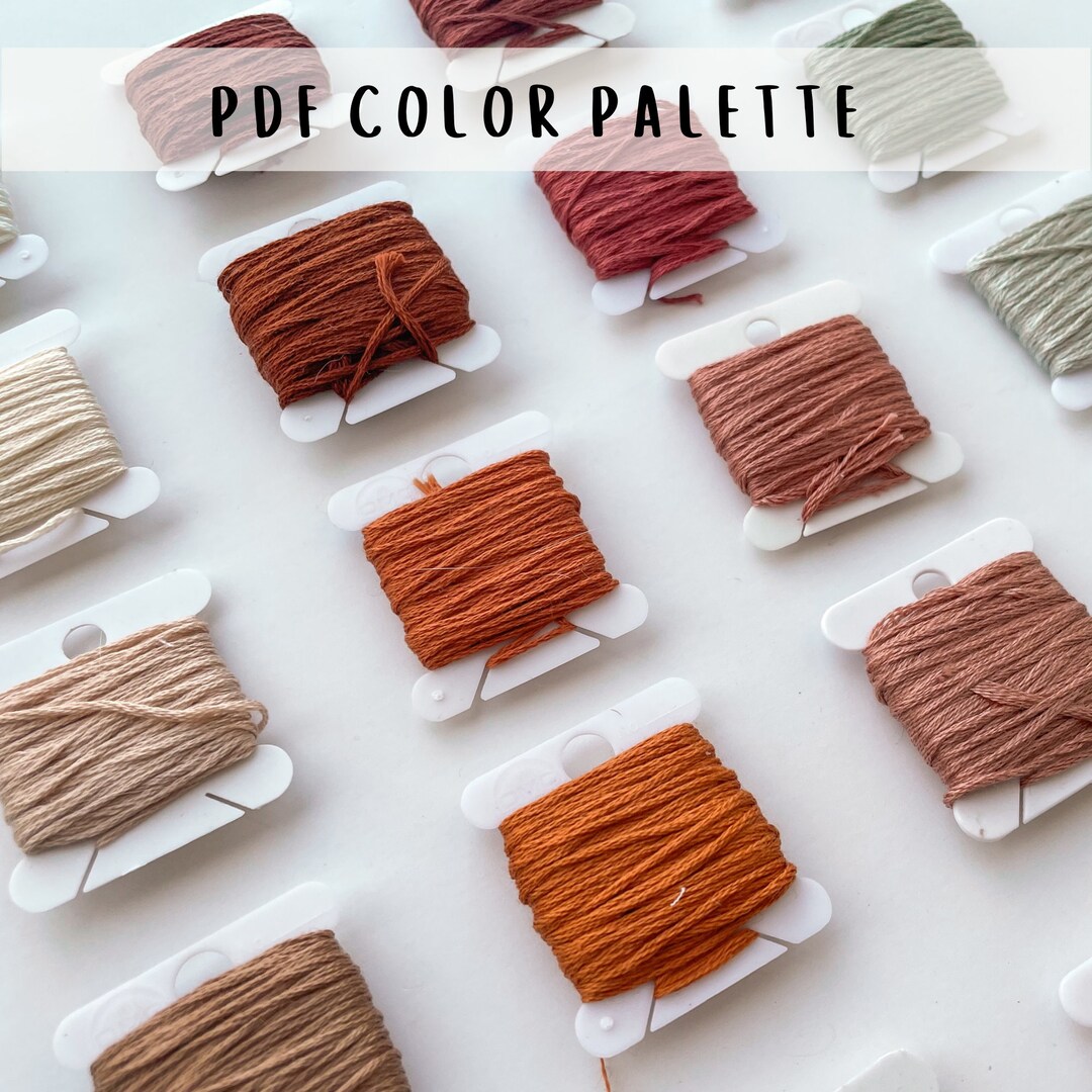 Digital DMC Rustic Cottage Embroidery Thread Palette, Unique Floss ...