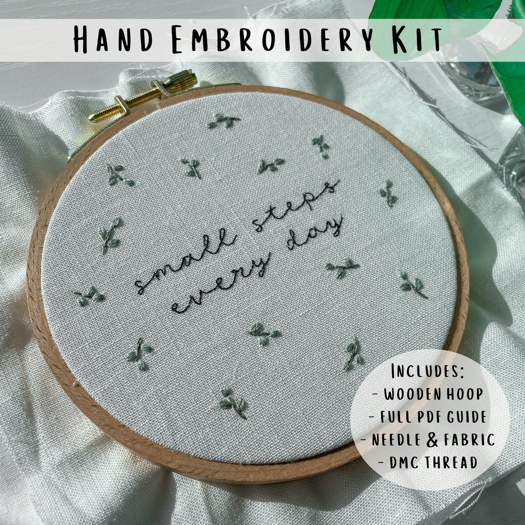 Small Steps Every Day Full Kit, Motivational Hand Embroidery ...