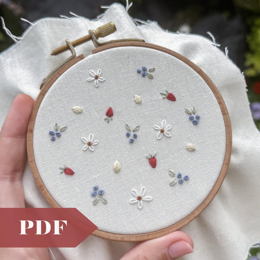 Tiny Fruits Mini Embroidery Pattern, PDF Guide, Cute and Trendy Design ...