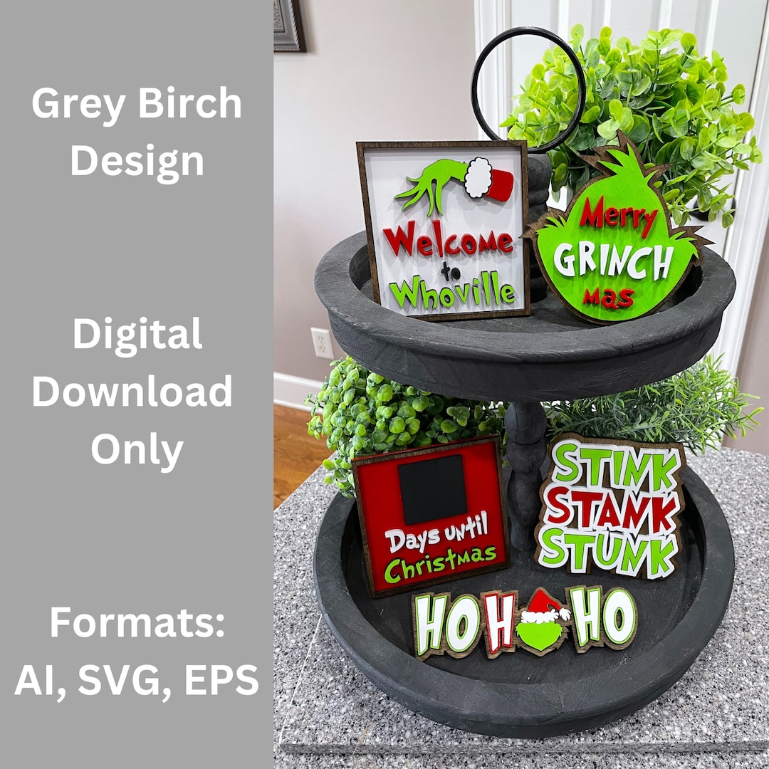 Green Monster Tier Tray Laser File | Christmas Decor | Laser Ready ...