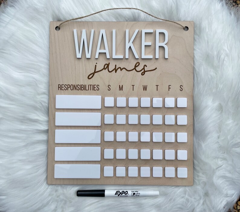 Chore Chart Laser File | Responsibility Chart | Laser Ready Files | Dry ...