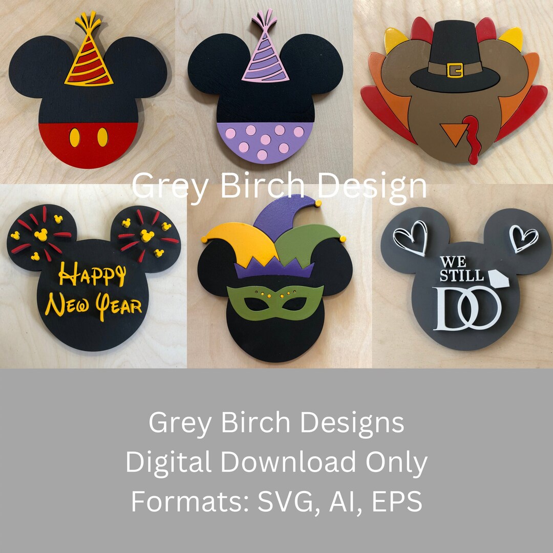 Interchangeable Mickey Sign Holiday Set File Digital Download - Etsy