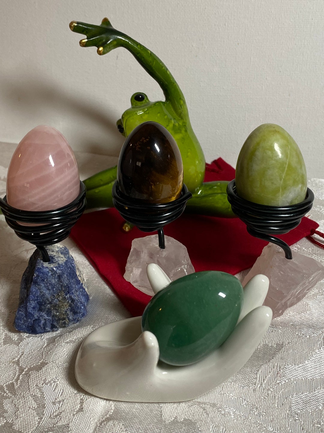 Natural Stone Egg, Egg Holder, Easter Egg, Crystal Stone, Chakra, Reiki ...