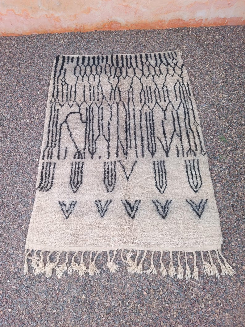 Handmade Berber Carpet, Abstract Wool Rug, Handwoven Runner Rugs, Soft ...