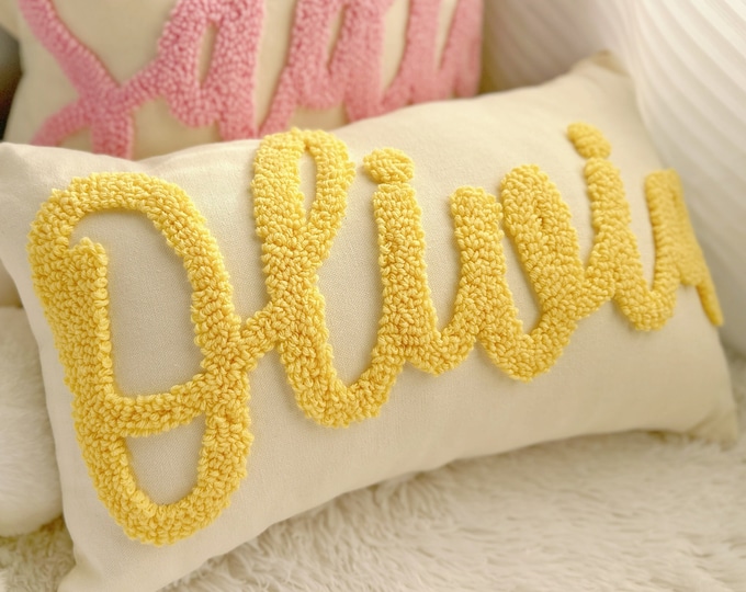 Personalized Baby Girl Room Name Pillow Cover, Baby Girl Nursery Pillow ...