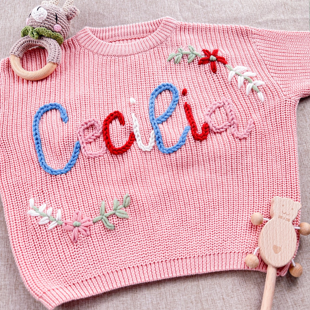 Custom Baby Name Sweater,baby Knit Sweater,newborn Sweater,baby Name ...