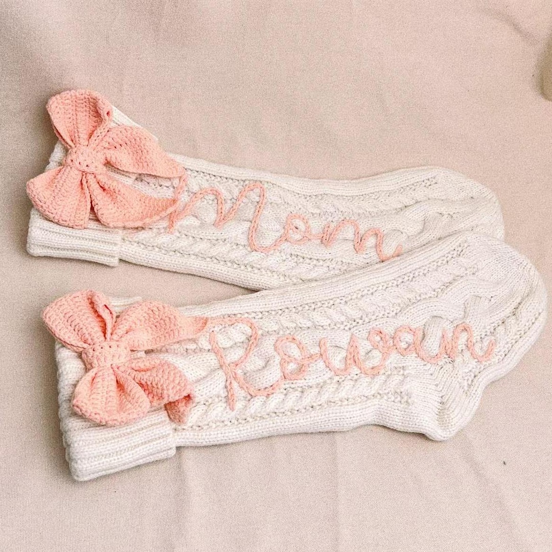 Pink Bow Girl Stocking,baby Stocking,baby Girl Stocking,baby Christmas ...