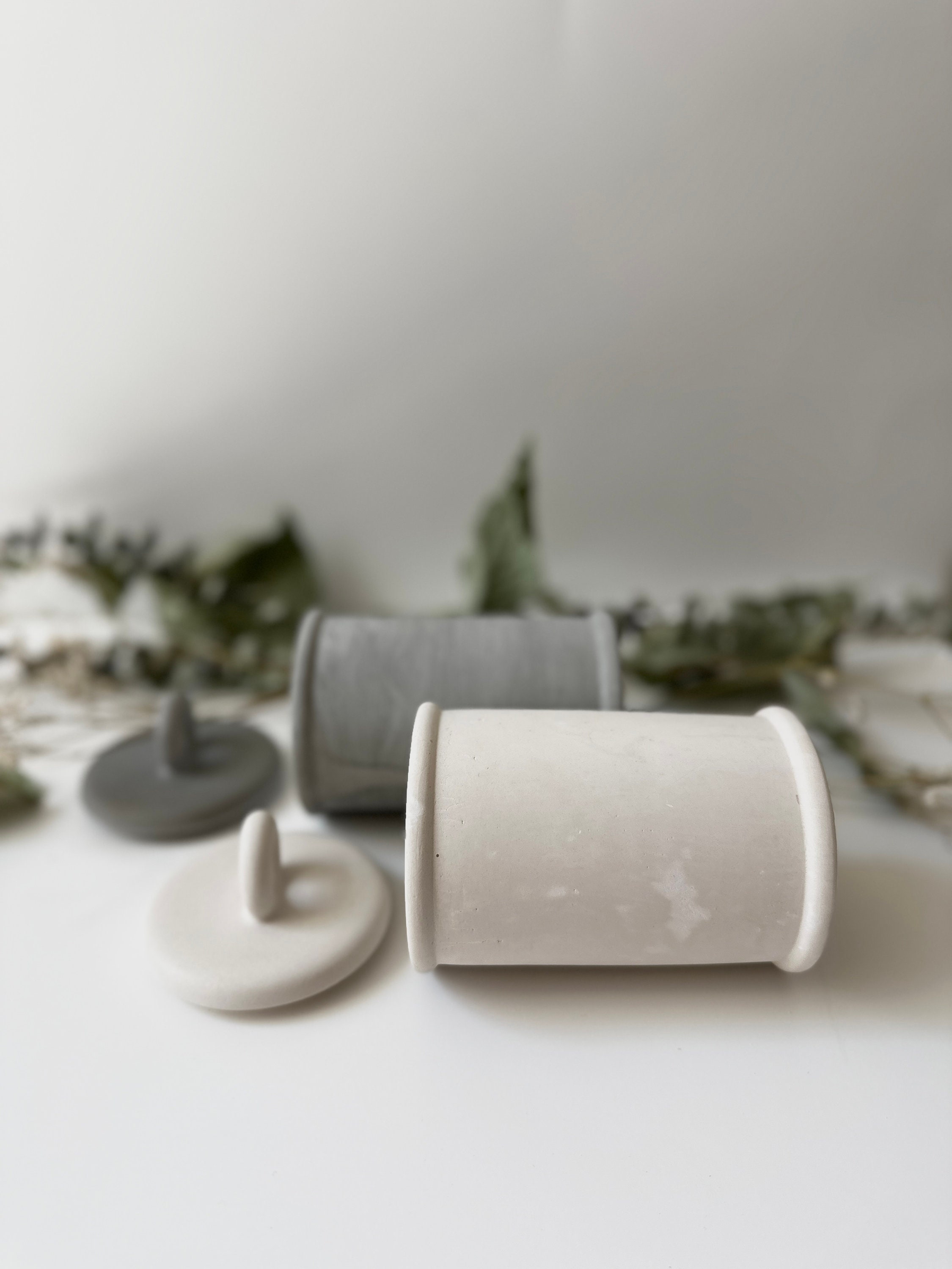 Loop Lid Concrete/plaster Container With Lid Use for Holding Jewelry ...