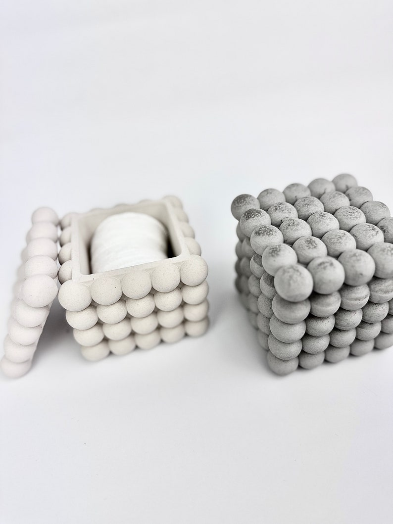 Bubble Aesthetic Concrete/plaster Container With Lid Use for Holding ...