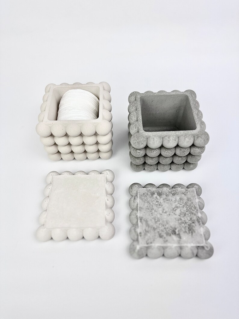 Bubble Aesthetic Concrete/plaster Container With Lid Use for Holding ...