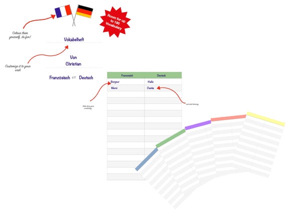 Printable Vocabulary Book for School and Learning - Etsy