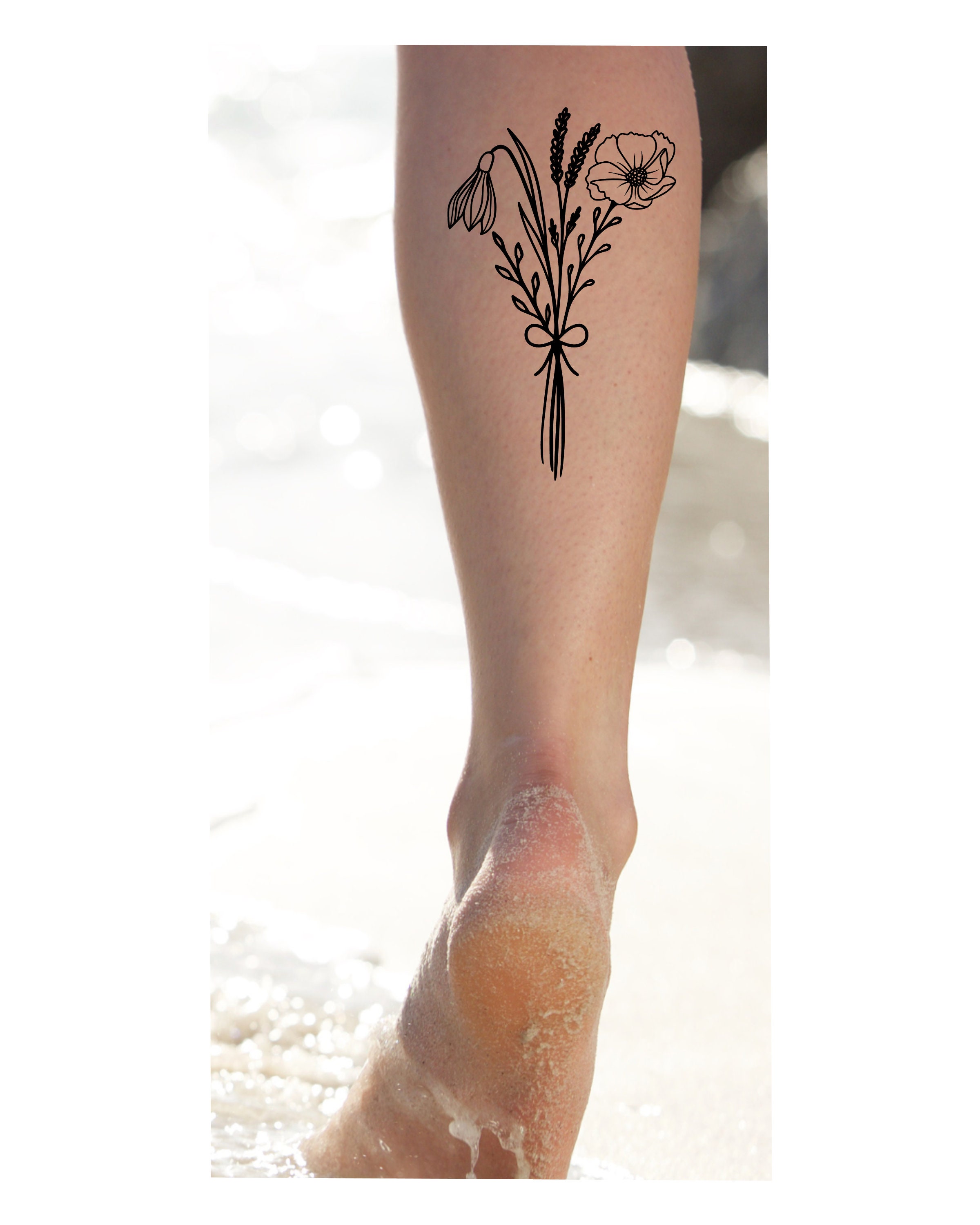 Girl Foot Flower Tattoos