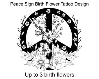 Peace Sign Flowers Tattoo