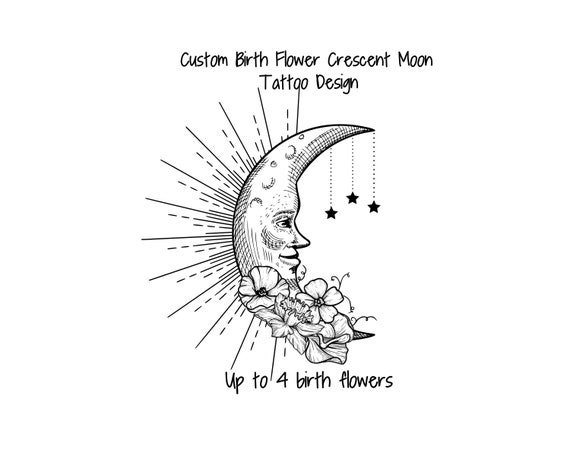 Half Moon Tattoo Design