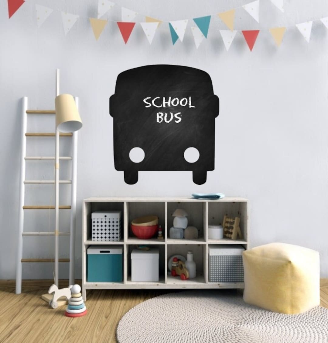Chalkboard Sticker Bus Removable, for Kids, School Bus, Kids Room ...