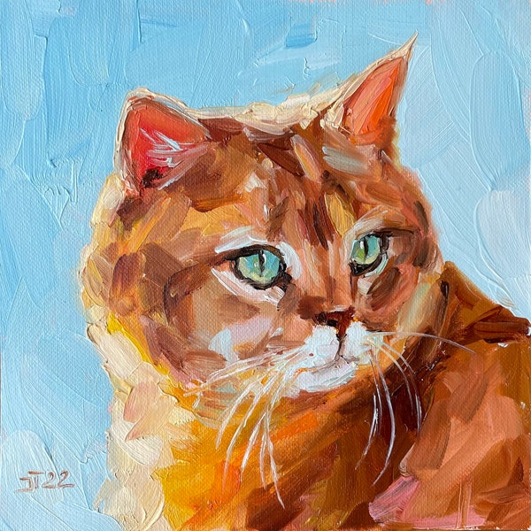 Red Cat Paintings - Etsy