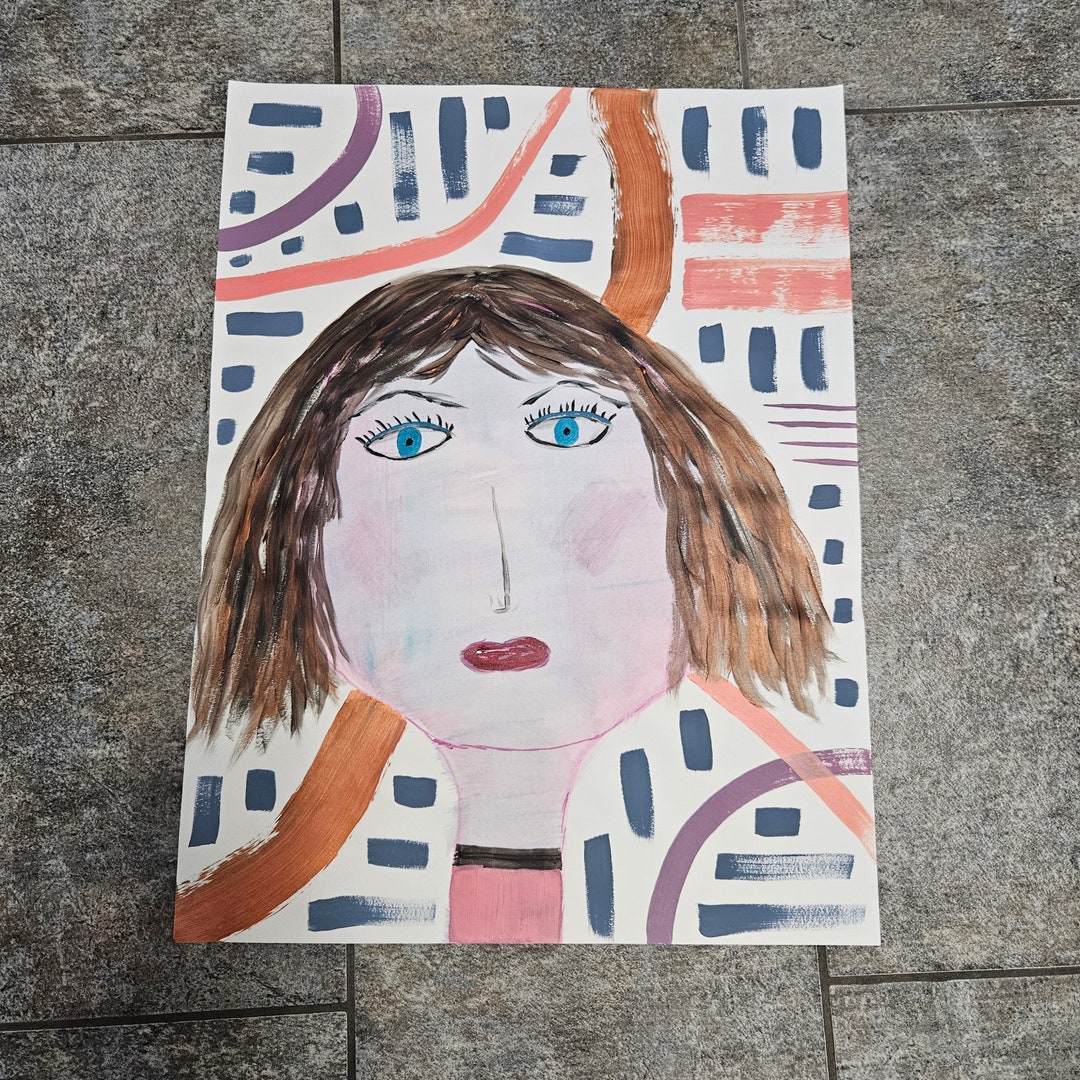 Abstract Face Portrait 18X24 Art Painting, Woman Face, Painting on ...