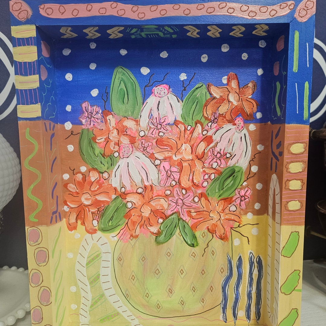 Framed Paper Original Art, Shadowbox, Eclectic Framed Wall Art ...