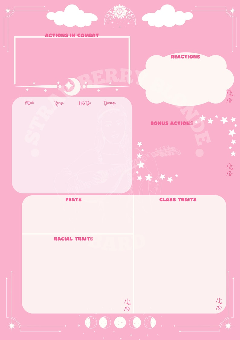 Magical Girl Character Sheet - Etsy