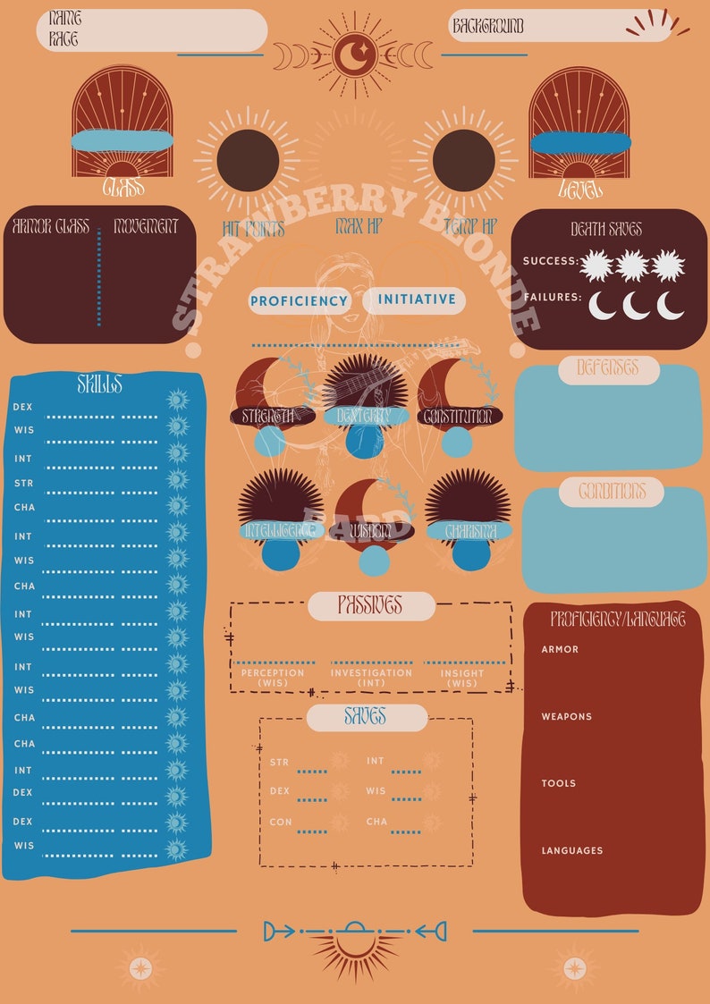 Yeehaw Character Sheet - Etsy
