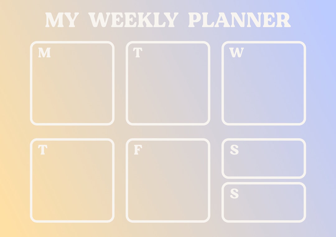 Printable Weekly Planner Gradient Design I Minimalistic Aesthetic 2022 ...