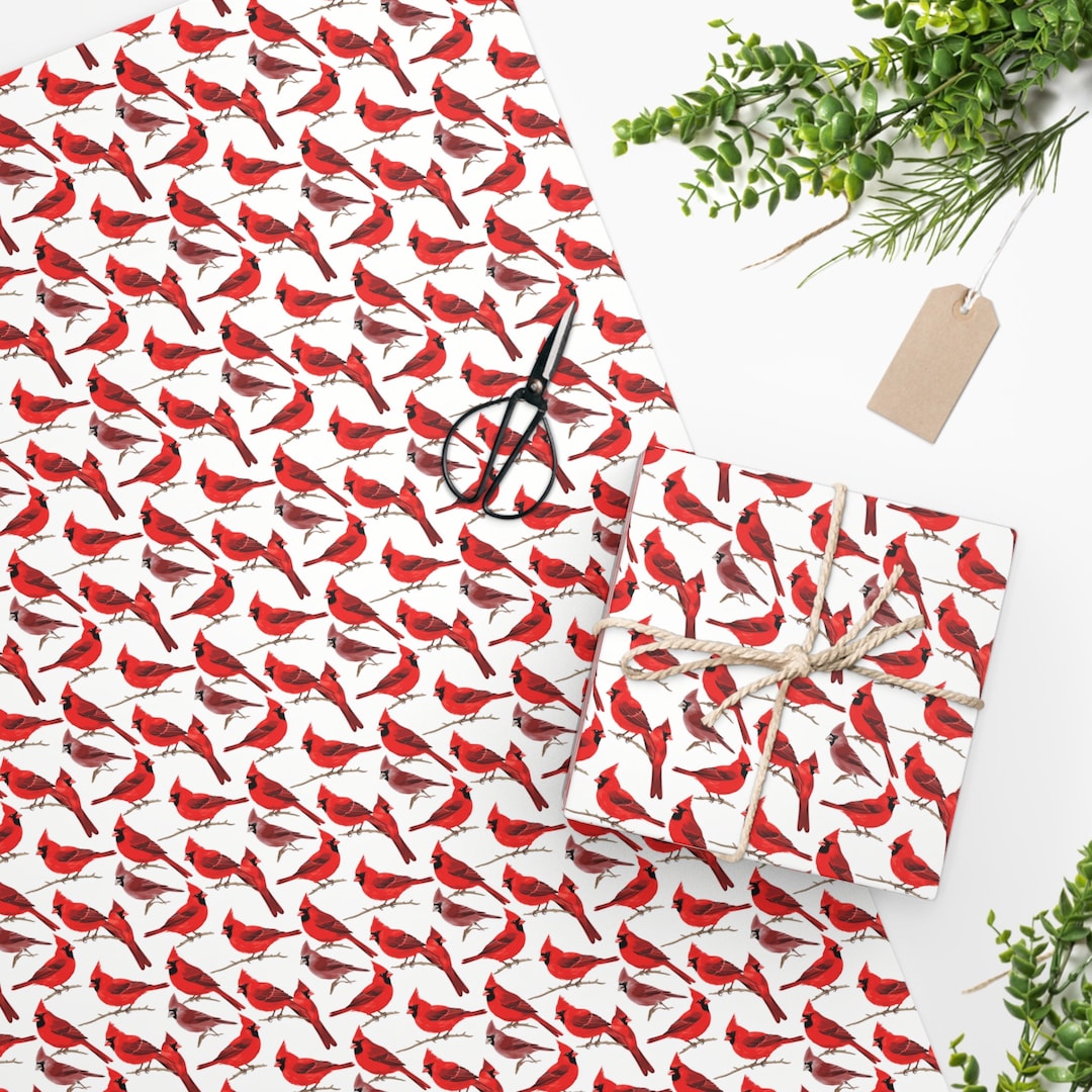 Cardinal Gift Wrapping Paper Holiday Bird Animal Christmas - Etsy