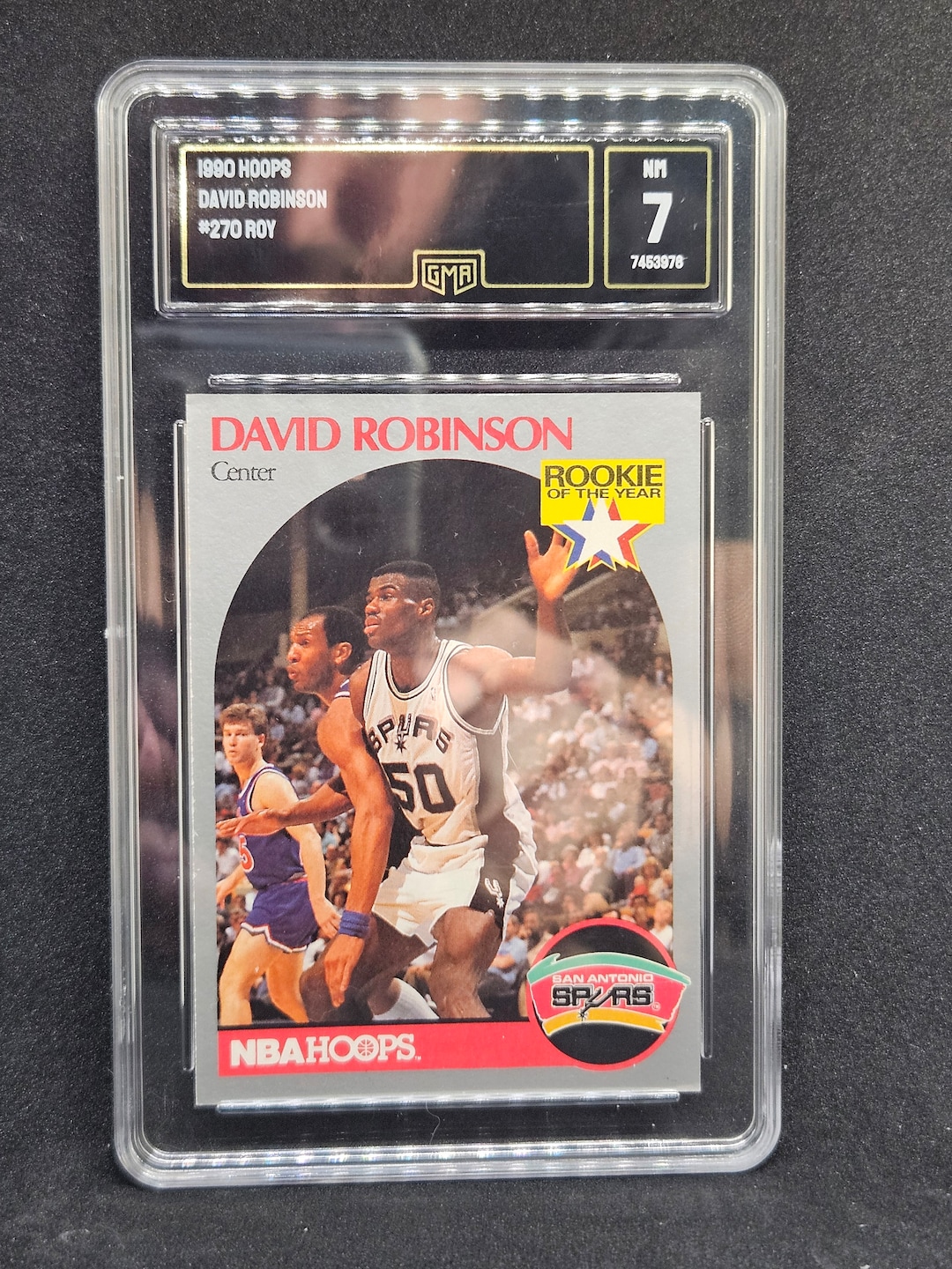 David Robinson 1990-91 Hoops #270 Rookie of the Year Card GMA 7 Mint ...