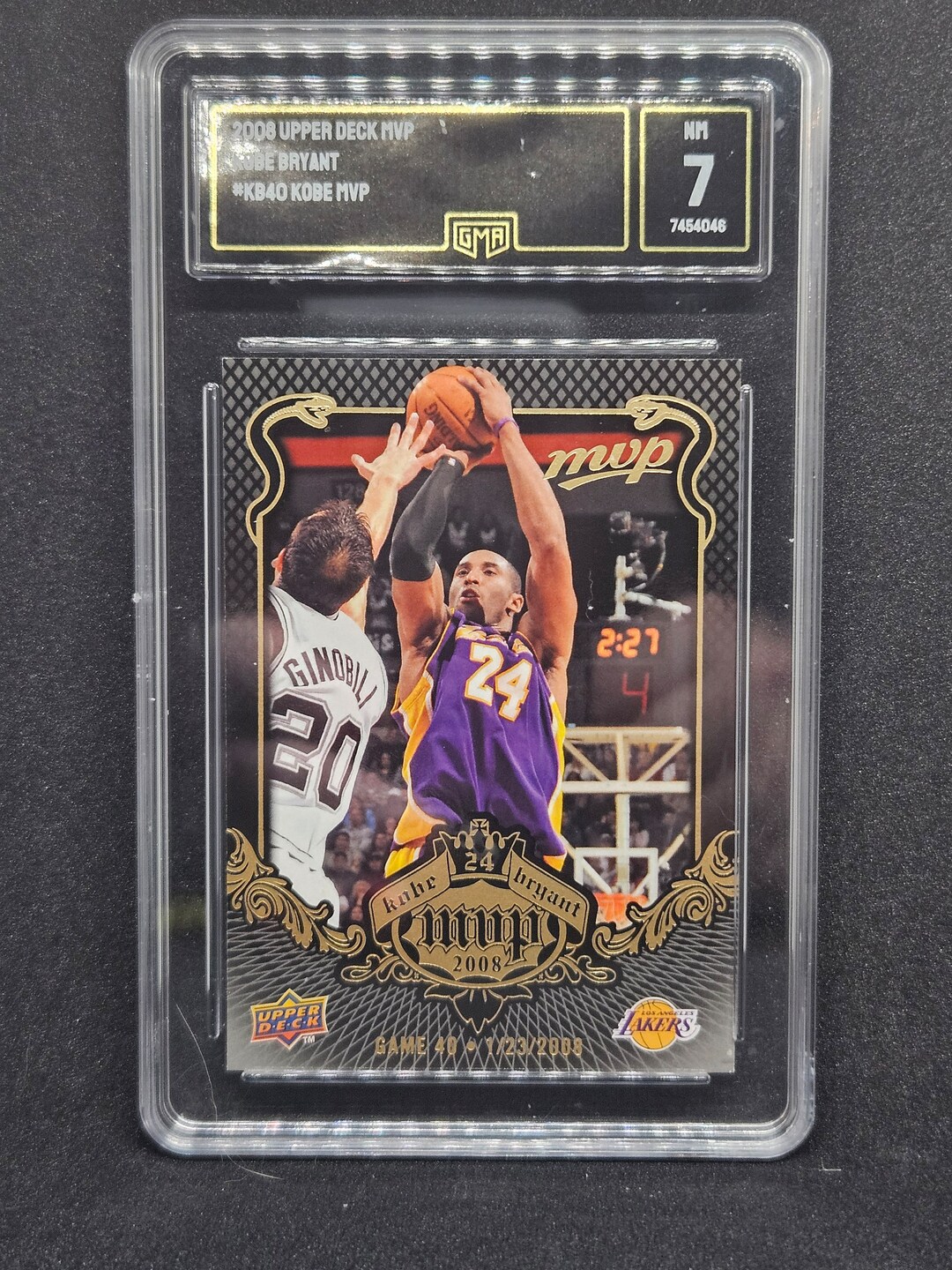Kobe Bryant 2008 Upper Deck Mvp KB40 Kobe MVP GMA 7 Mint Graded NBA ...