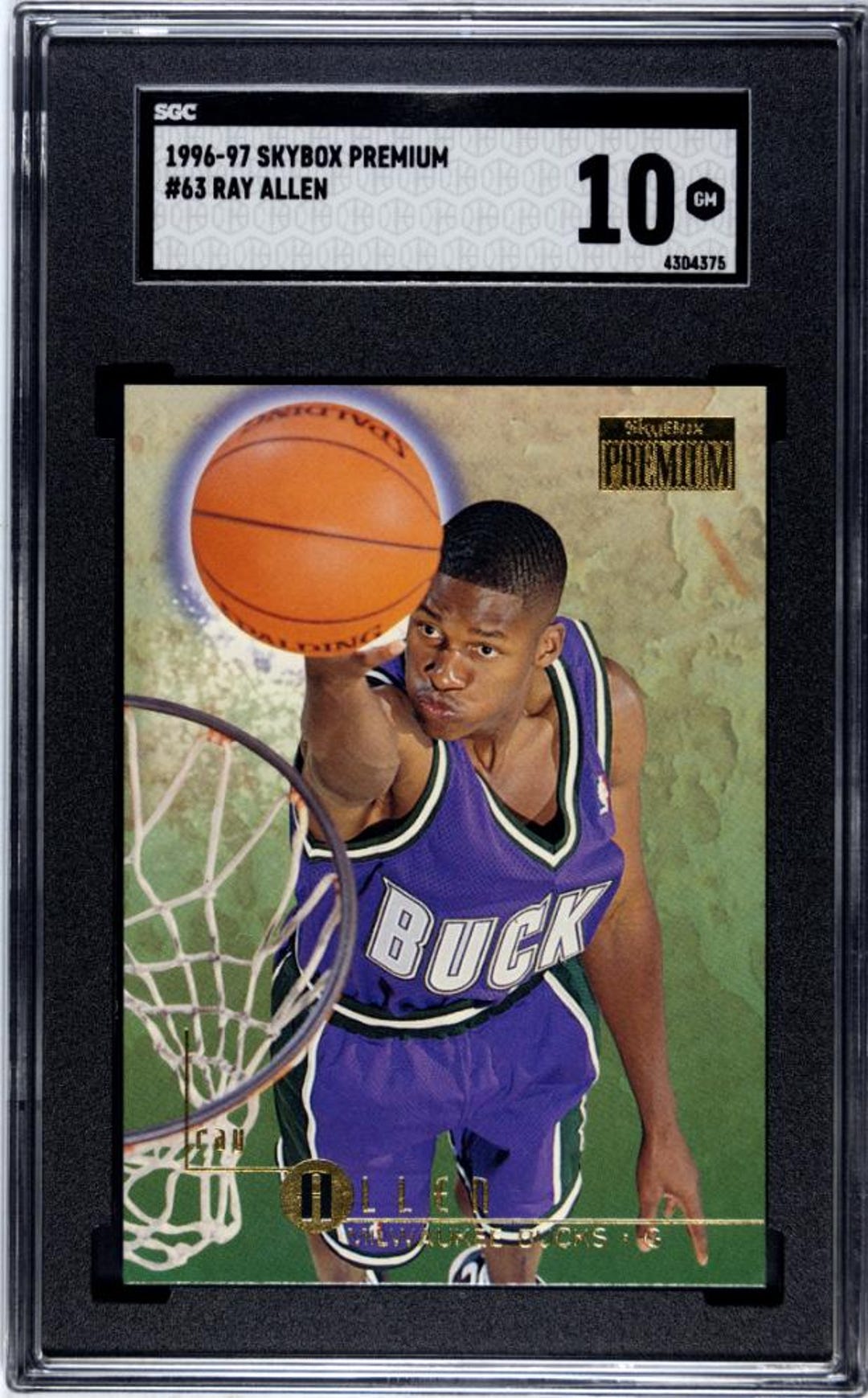 Ray Allen 1996-1997 Skybox Premium #63 Rookie Card SGC 10 Gem Mint ...