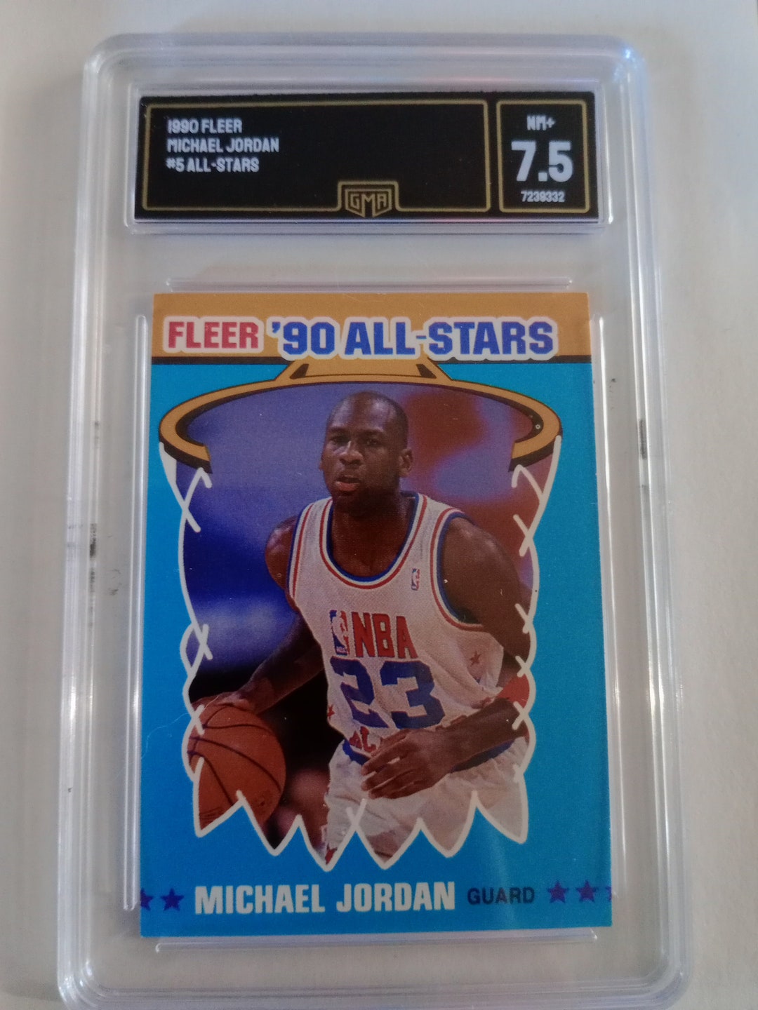 Michael Jordan 1990 Fleer #5 All-stars NBA Card GMA 7.5 Near Mint+ - Etsy