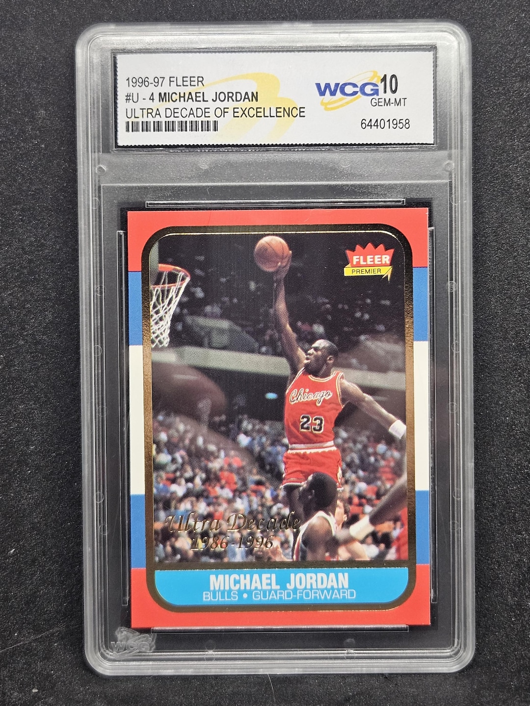 Michael Jordan 1996-97 Fleer Ultra NBA "decades of Excellence 1986/1996" Rookie Remembrance Card ...