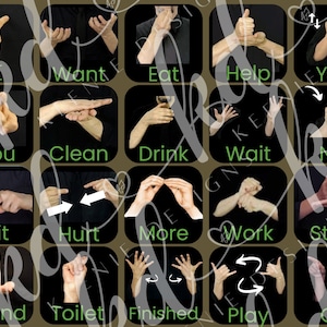 ASL Based Communication Board; With Real Pictures; Early Childhood Key ...