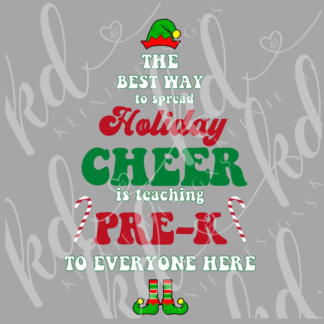 PREK TEACHER Holiday Cheer Png File Digital Download; Holiday Teacher ...