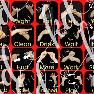 ASL Based Communication Board; With Real Pictures; Early Childhood Key ...