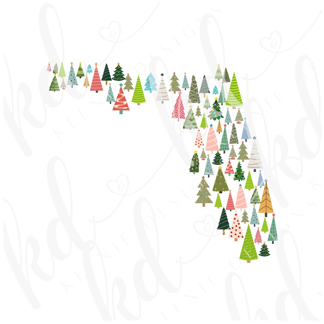 Florida Shaped Holiday PNG; Merry Christmas Florida; Holiday PNG ...