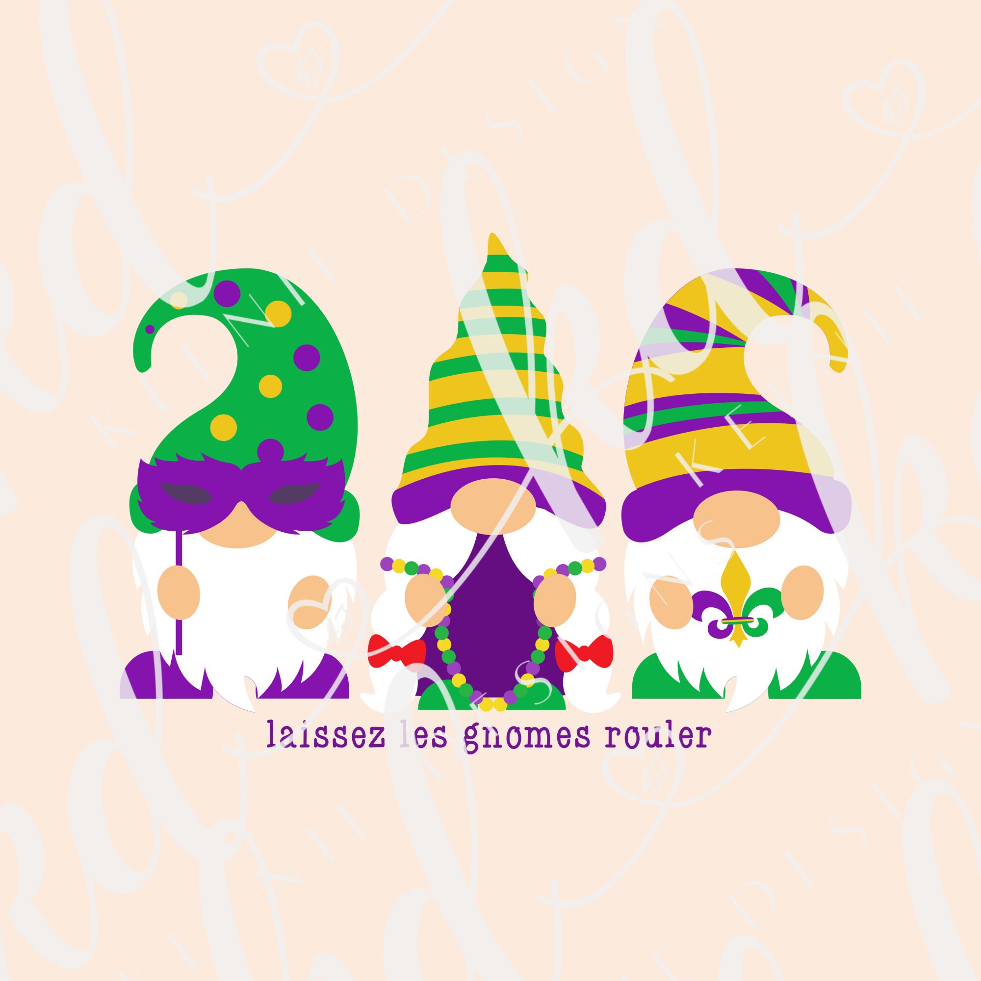 Mardi Gras Gnomes PNG Bundle Gnomes With Mardi Gras Sayings Let's Mardi ...
