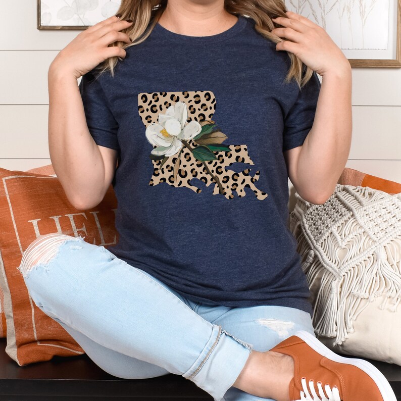 Louisiana Shaped State Flower Leopard Print PNG; Leopard Print ...