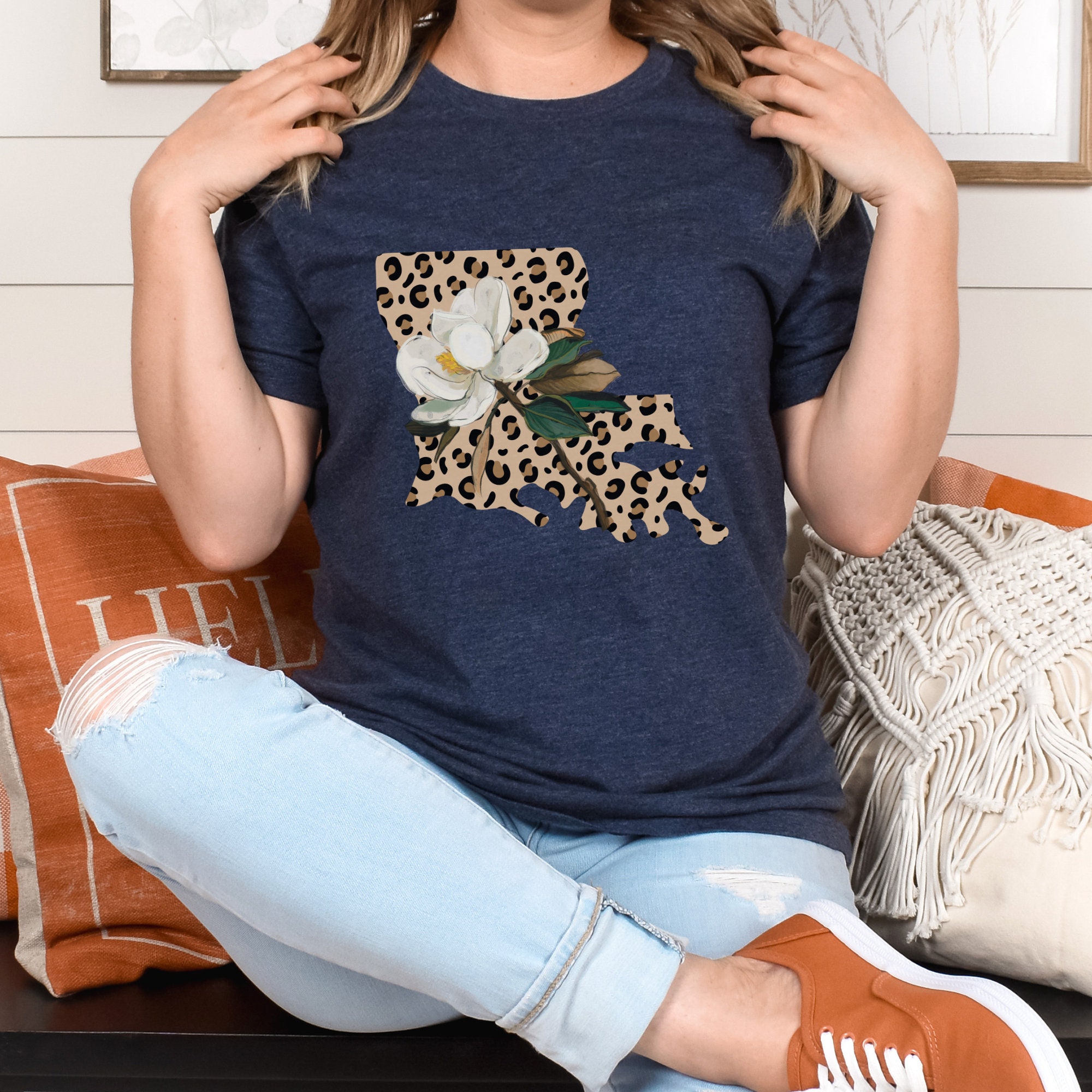 Louisiana Shaped State Flower Leopard Print PNG; Leopard Print ...