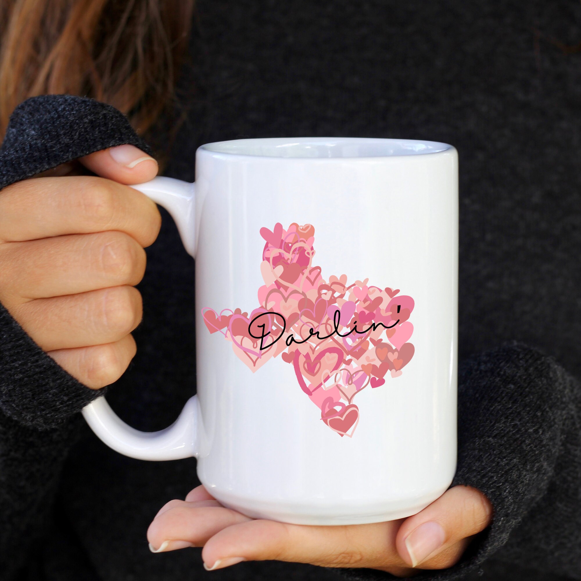 TWO Texas Shaped Heart Print PNG Files; Hearts in Shape of Texas With ...