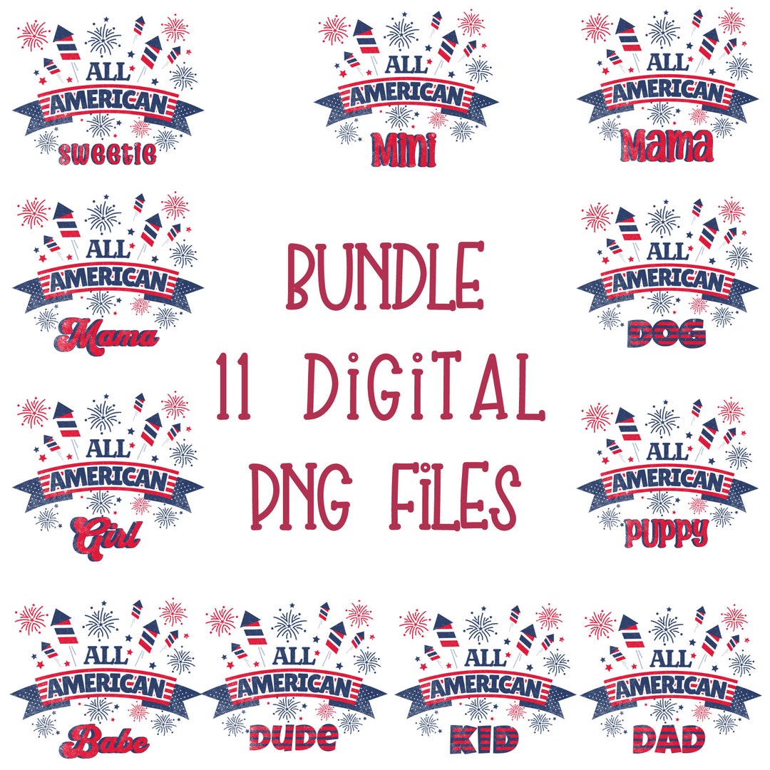 BUNDLE Family Png Files, All American Family, Fourth of July Png Files ...