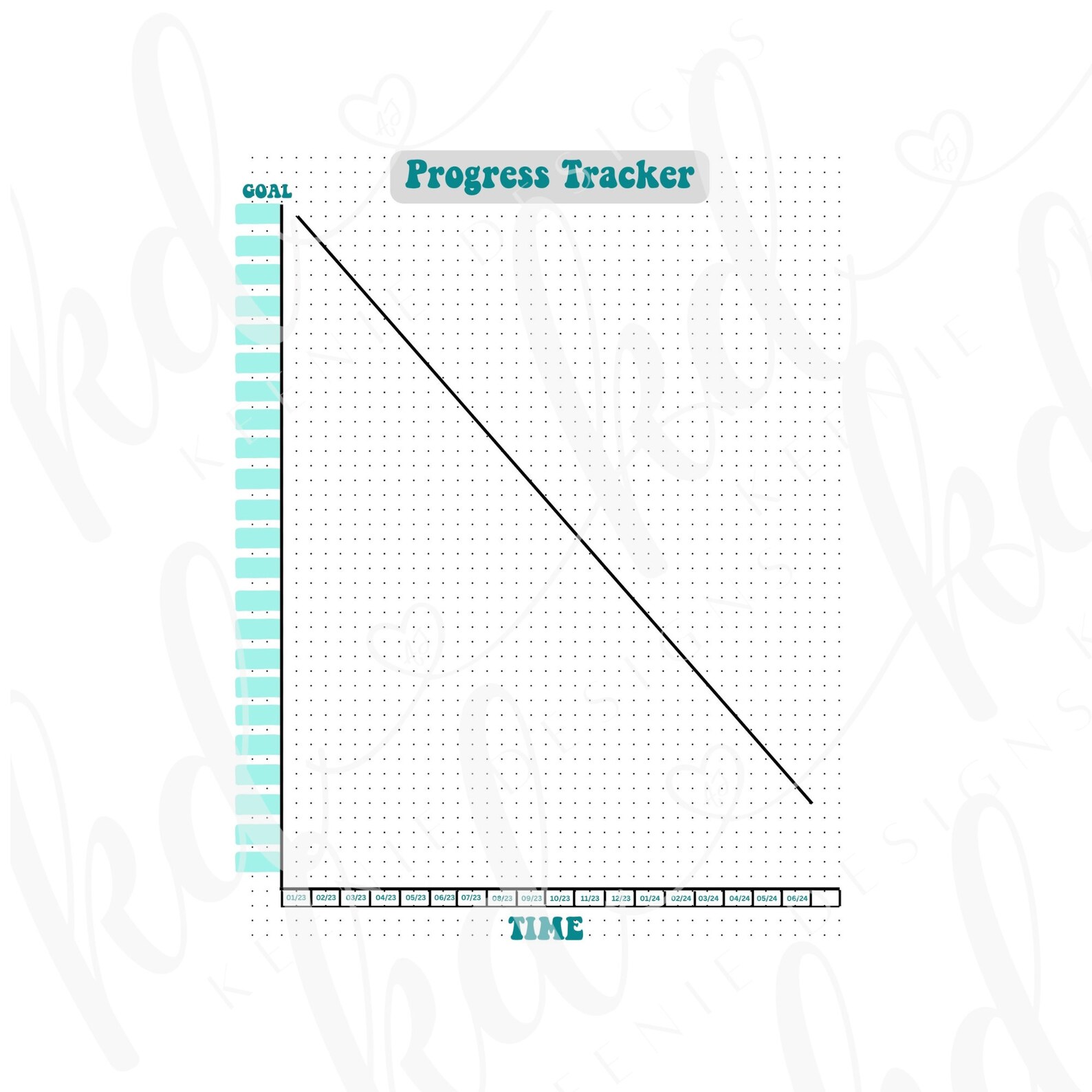 Goal Tracker Visual - Printable for Digital Download; Goal Tracking Aid ...